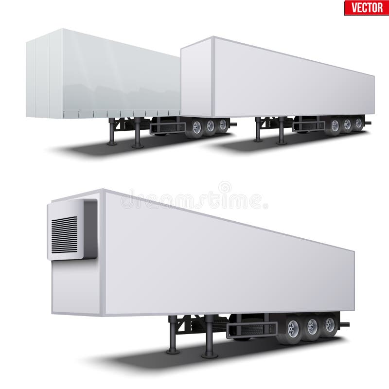 Set of semi trailers stock vector. Illustration of mockup - 163033069