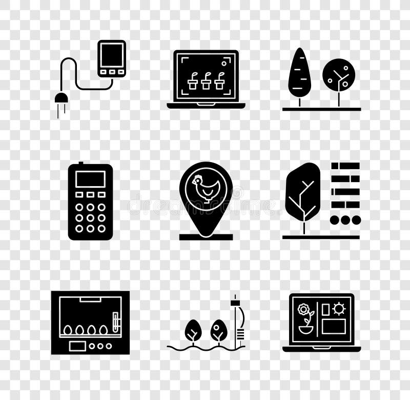 Set Sensor, Smart Farming Technology, Trees, Incubator for Eggs ...