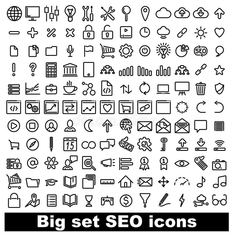 Simplex - Modern SEO Icons (Color Version) Stock Vector - Illustration ...