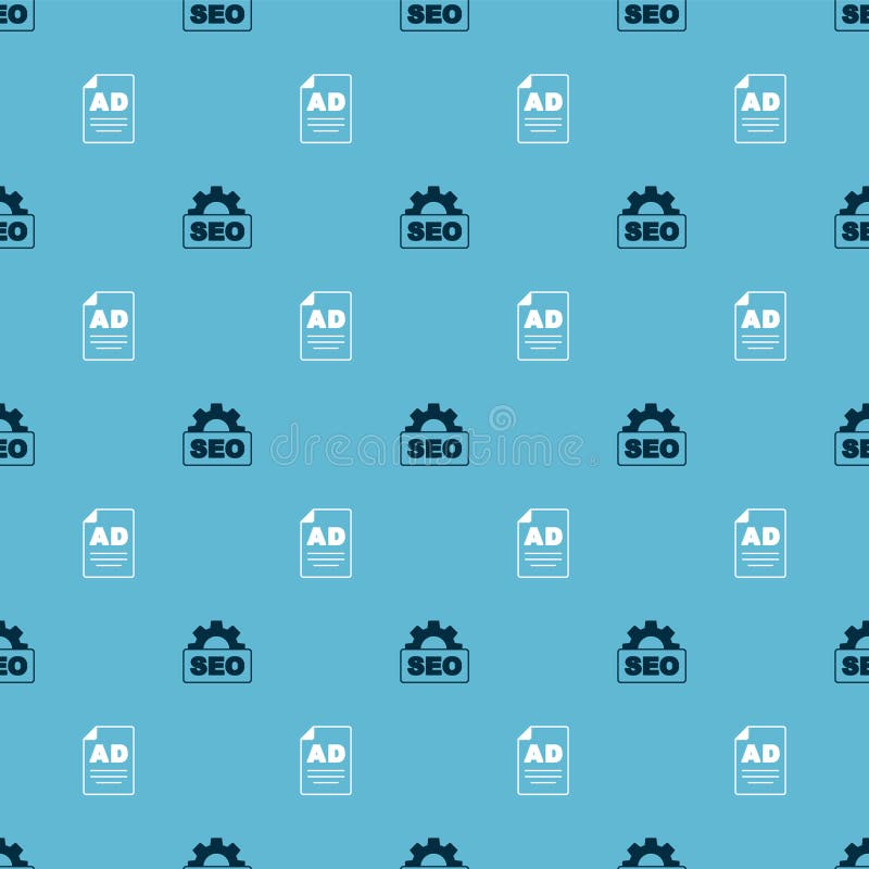 Set SEO Optimization and Advertising on Seamless Pattern. Vector Stock ...