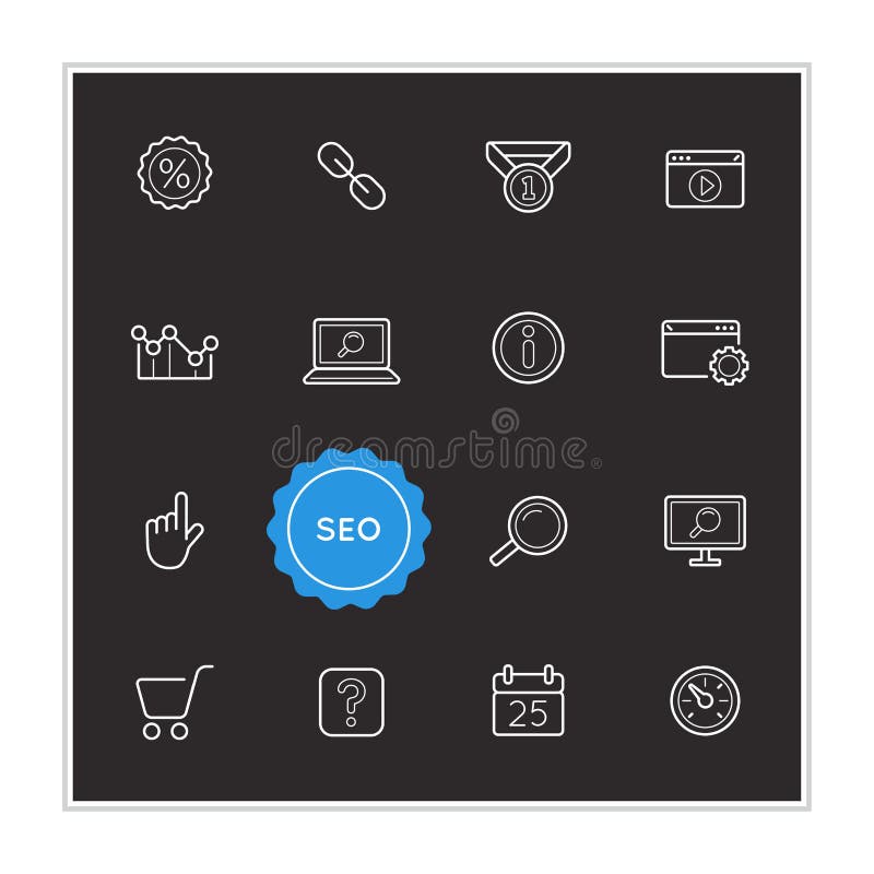 Set of Seo Search Engine Optimization Vector Illustration Stock Vector ...