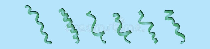 Set of Serpentine Cartoon Icon Design Template with Various Models ...