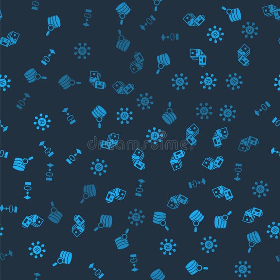 Set Server, Artificial Intelligence Robot, Neural Network and Algorithm on Seamless Pattern ...