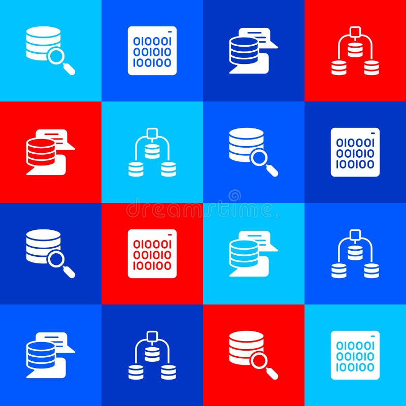 Set Server, Binary Code, Data and Icon. Vector Stock Vector ... Set Server, Binary Code, Data and Icon. Vector Stock Vector ...
