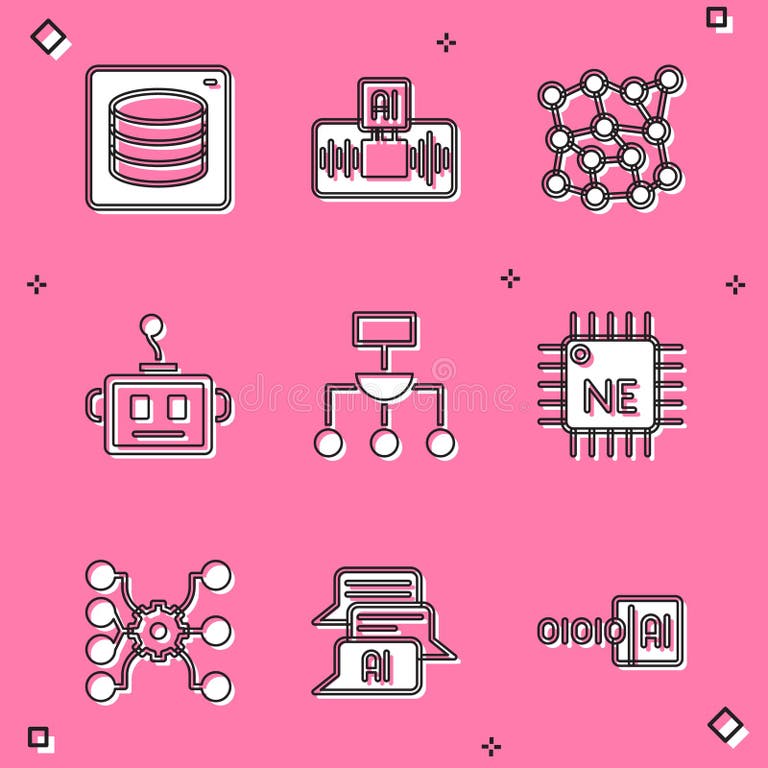 Set Server, Data, Artificial Intelligence AI, Neural Network, Robot, Algorithm, Processor CPU ...