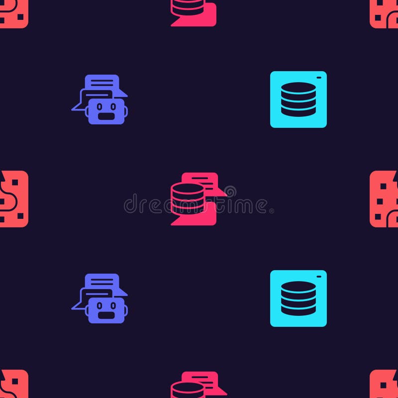 Set Server, Data, Chat Bot, and Neural Network on Seamless Pattern ... Set Server, Data, Chat Bot, and Neural Network on Seamless Pattern ...