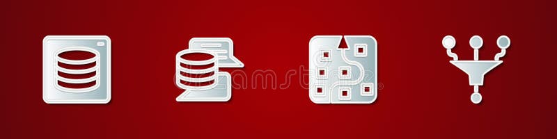 Set Server, Data, Neural Network and Funnel Filter Icon. Vector Stock ... Set Server, Data, Neural Network and Funnel Filter Icon. Vector Stock ...