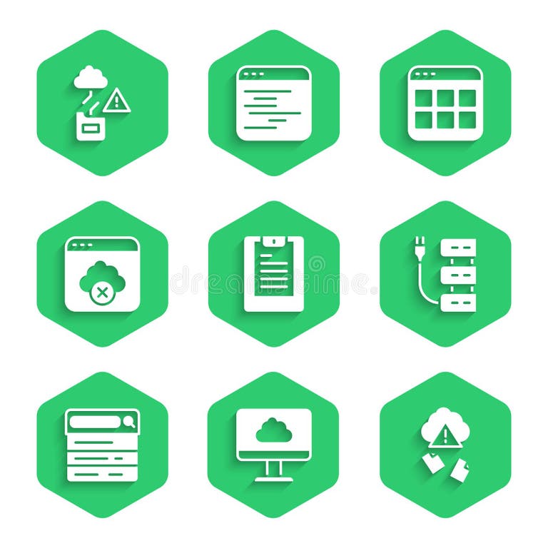 Set Server, Data Report, Cloud Technology Data Transfer, Hacking, Search Engine, Failed Access ...