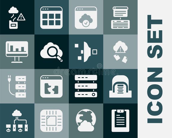 Set Server, Data Report, Hangar with Servers, Cloud Hacking, Technology ...