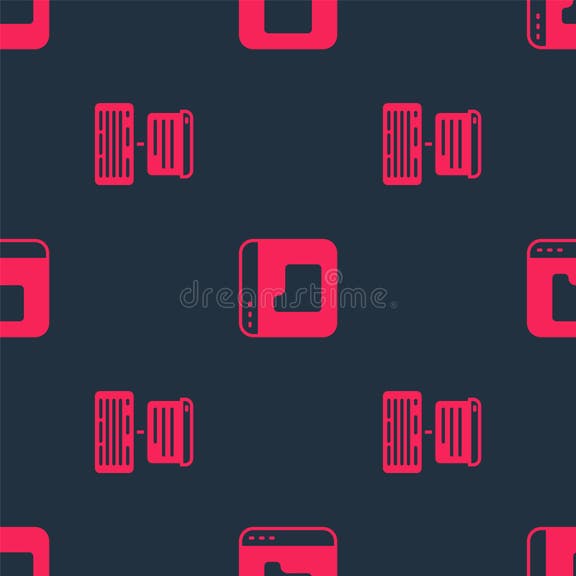 Set Server, Data, Web Hosting and Browser Files on Seamless Pattern. Vector Stock Vector ...
