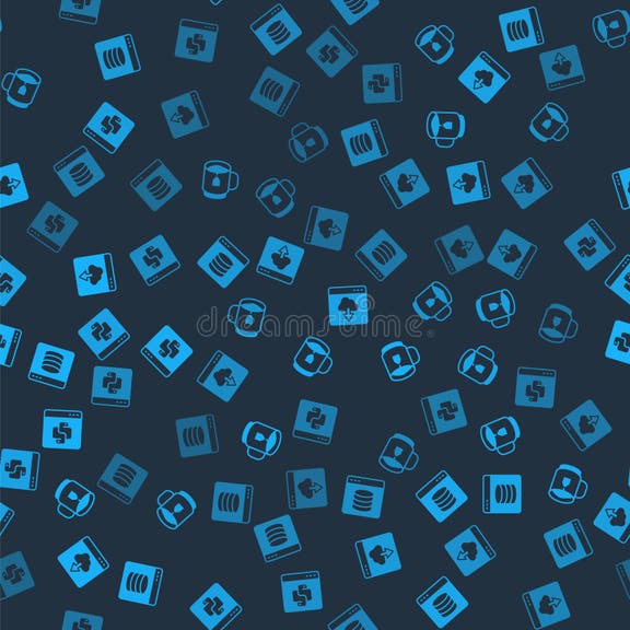 Set Server, Data, Web Hosting, Cup of Tea with Tea Bag, Cloud Technology Data Transfer and ...