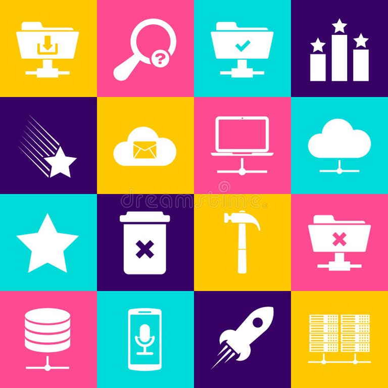 Set Server, Data, Web Hosting, FTP Cancel Operation, Network Cloud Connection, Successful, Cloud ...