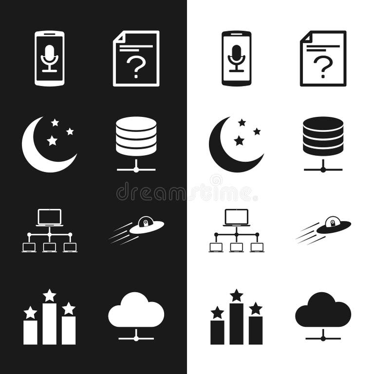 Set Server, Data, Web Hosting, Moon and Stars, Mobile Recording, Unknown Document, Computer ...