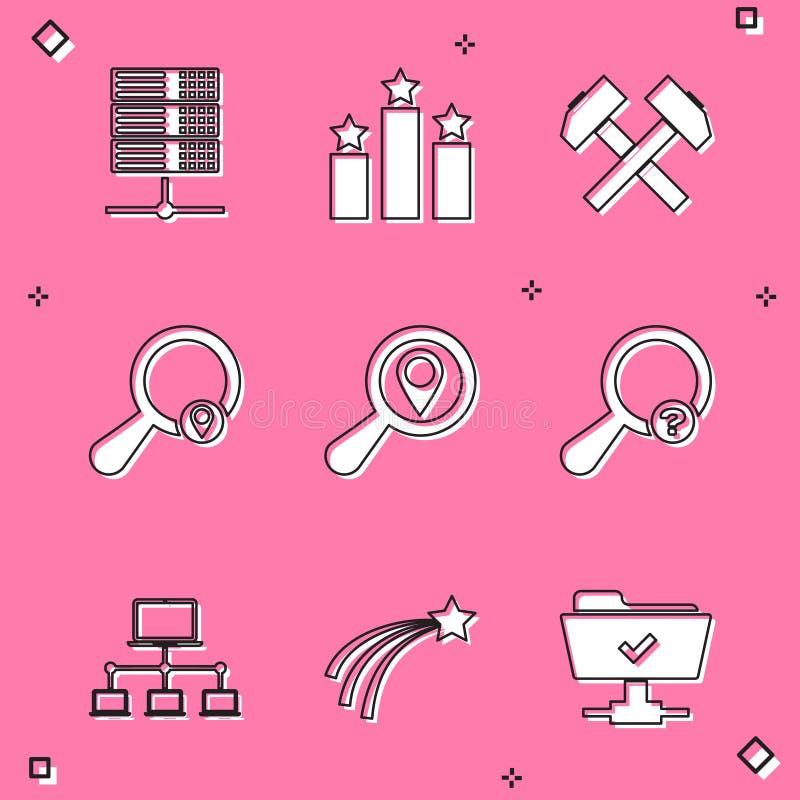 Set Server, Data, Web Hosting, Ranking Star, Two Crossed Hammers ... Set Server, Data, Web Hosting, Ranking Star, Two Crossed Hammers ...