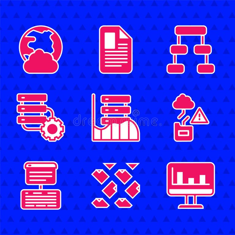 Set Server Data Web Hosting Stream Monitor With Graph Chart Cloud Technology Data Transfer