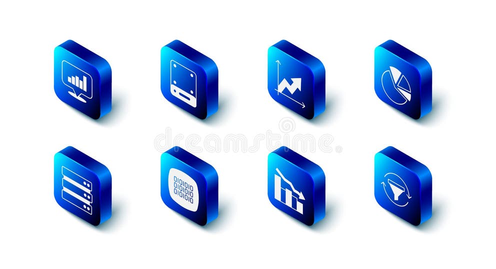 Set Server, Financial Growth, Pie Chart Infographic, Sales Funnel with, Decrease, Binary Code ...