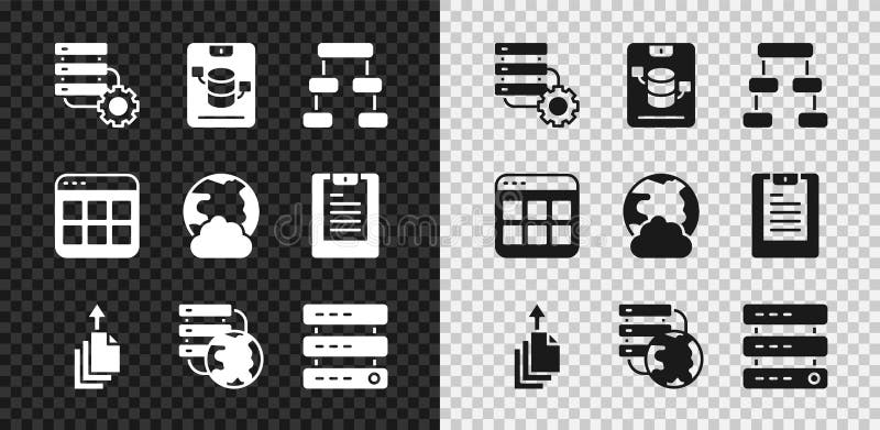 Set Server And Gear Server Data Web Hosting Hierarchy Organogram Chart Export Network