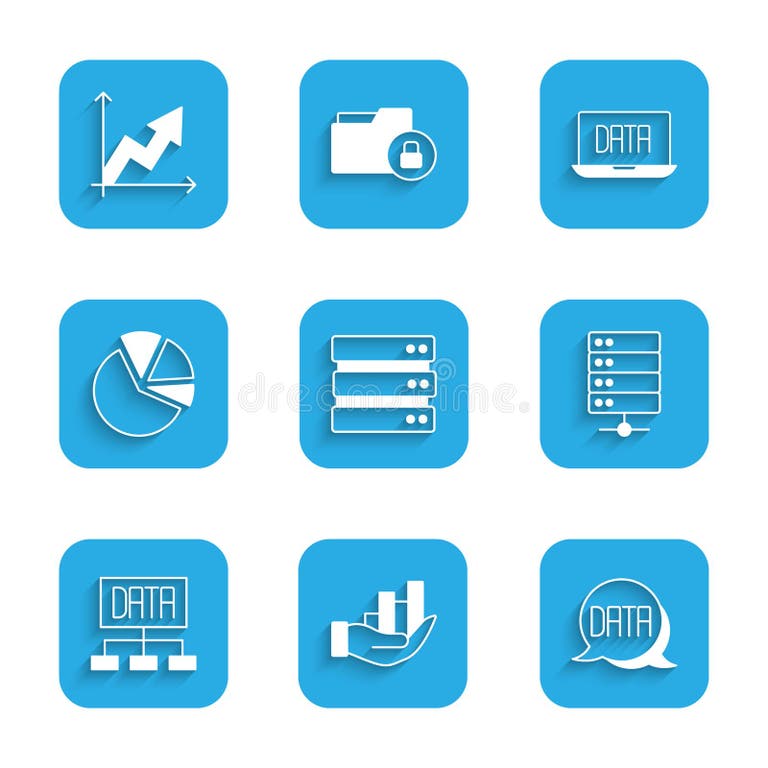 Set Server Pchart Infographic Data Analysis and Financial Growth Icon ...