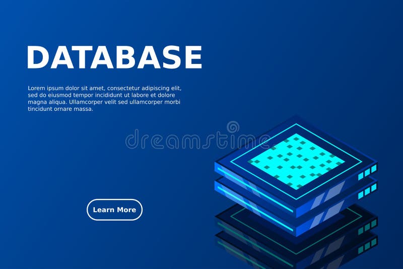 Set of Server Room Icons, Data Center and Database, Futuristic Data ...