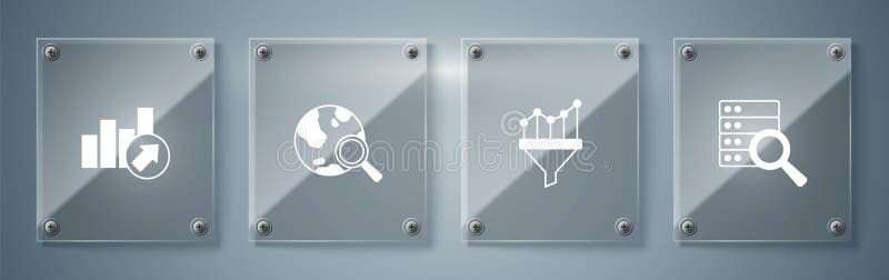 Set Server, Sales Funnel with Chart, Search Globe and Financial Growth ... Set Server, Sales Funnel with Chart, Search Globe and Financial Growth ...