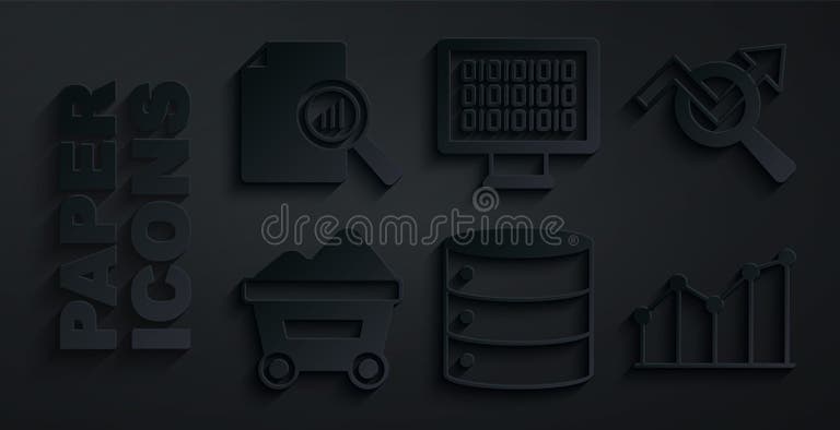 Set Server, Search Data Analysis, Coal Mine Trolley, Pie Chart Infographic, Binary Code and ...