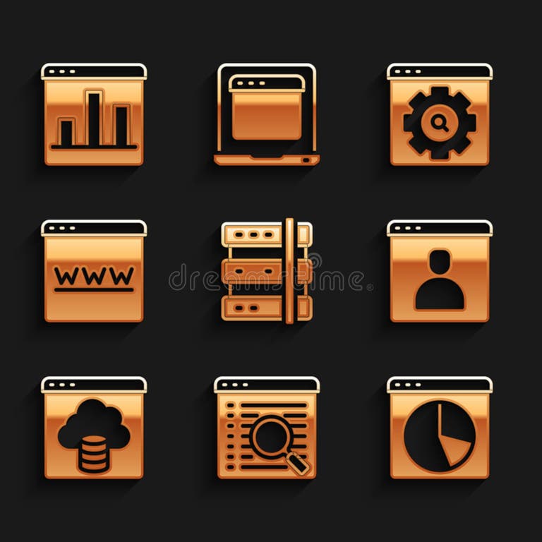 Set Server, Search Engine, Graph Chart Infographic, Create Account Screen, Cloud Technology Data ...