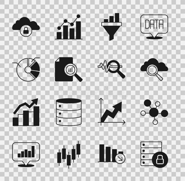 Set Server Security with Padlock, Mind Map Infographic, Search Cloud Computing, Sales Funnel ...