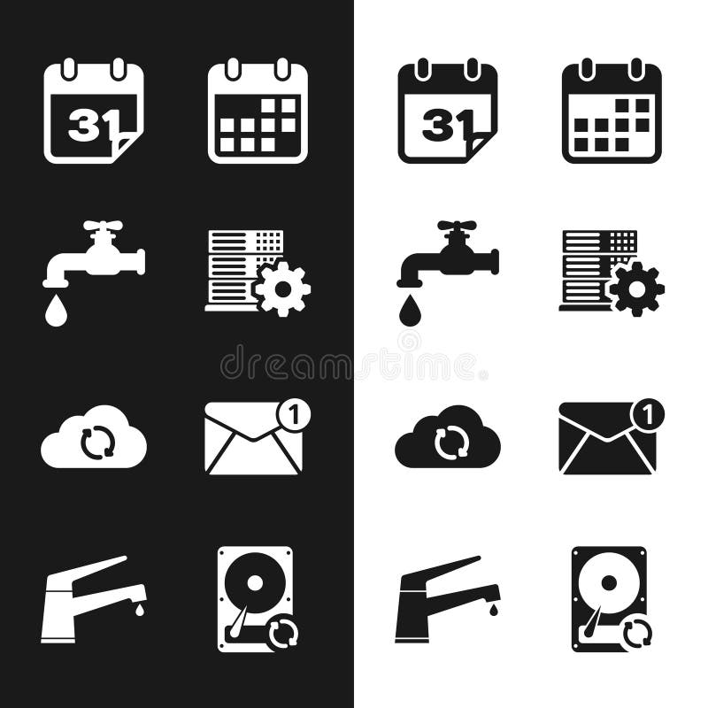 Set Server Setting, Water Tap, Calendar, , Cloud Sync Refresh and New ...