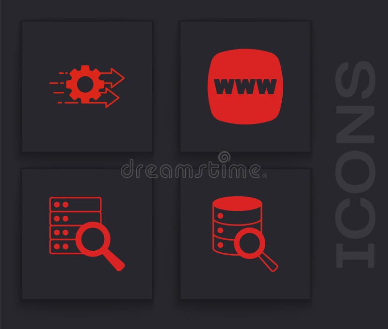 Set Server, Time Management, Website Template and Icon. Vector Stock ...