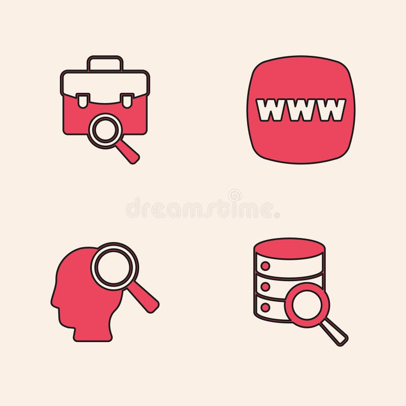 Set Server, Work Search, Website Template and Search People Icon ...