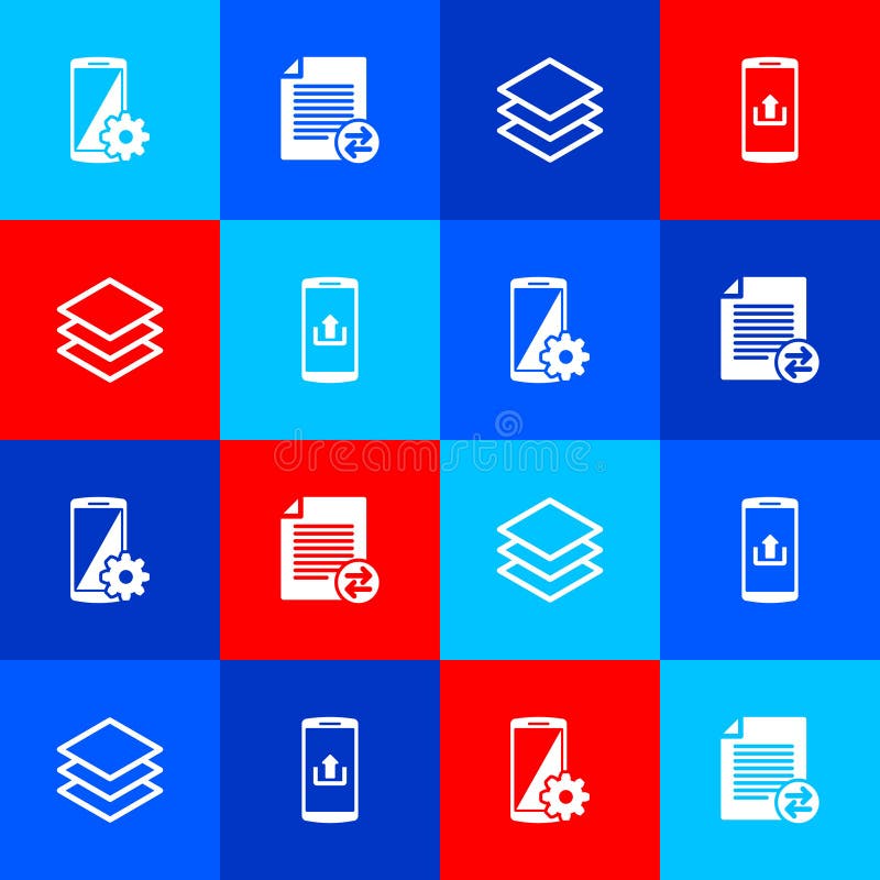 Set Setting on Smartphone, Transfer Files, Layers and Smartphone with ...