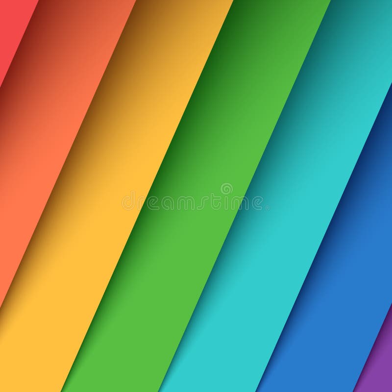 Set Seven Color Paper. Rainbow Stock Vector - Illustration of cardboard ...