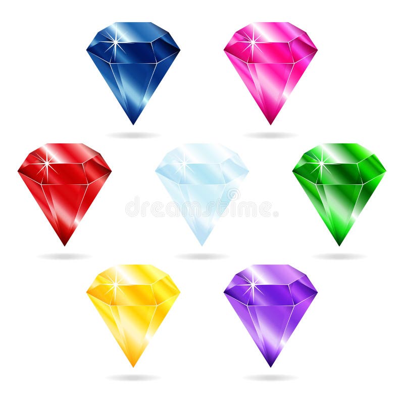 Set of seven gems stock vector. Illustration of jewelry - 133558007