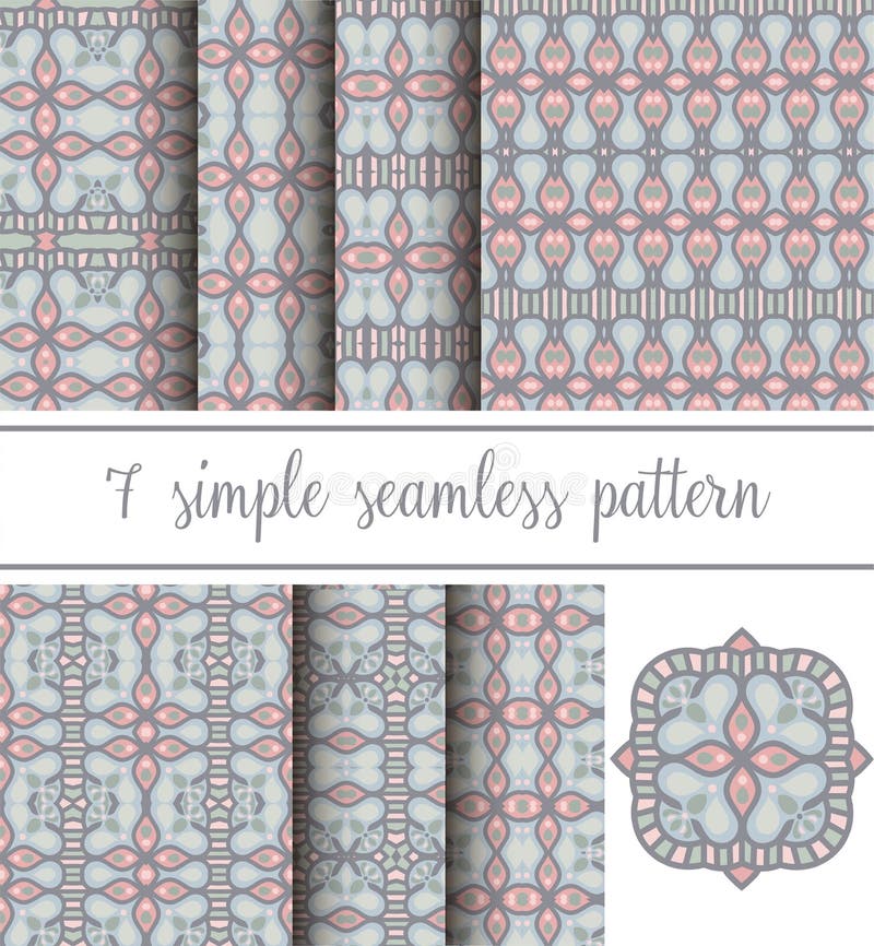 Set of Seven Neutral Simple Seamless Patterns Stock Vector ...