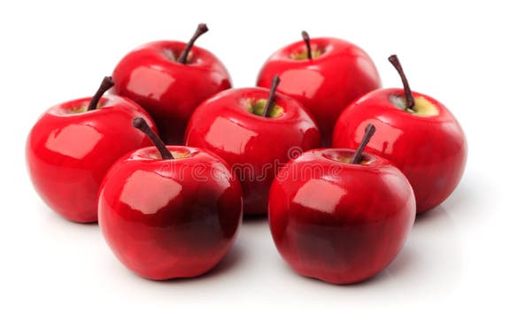 A Set of Seven Red Plastic Apples Stock Photo - Image of group, fresh ...