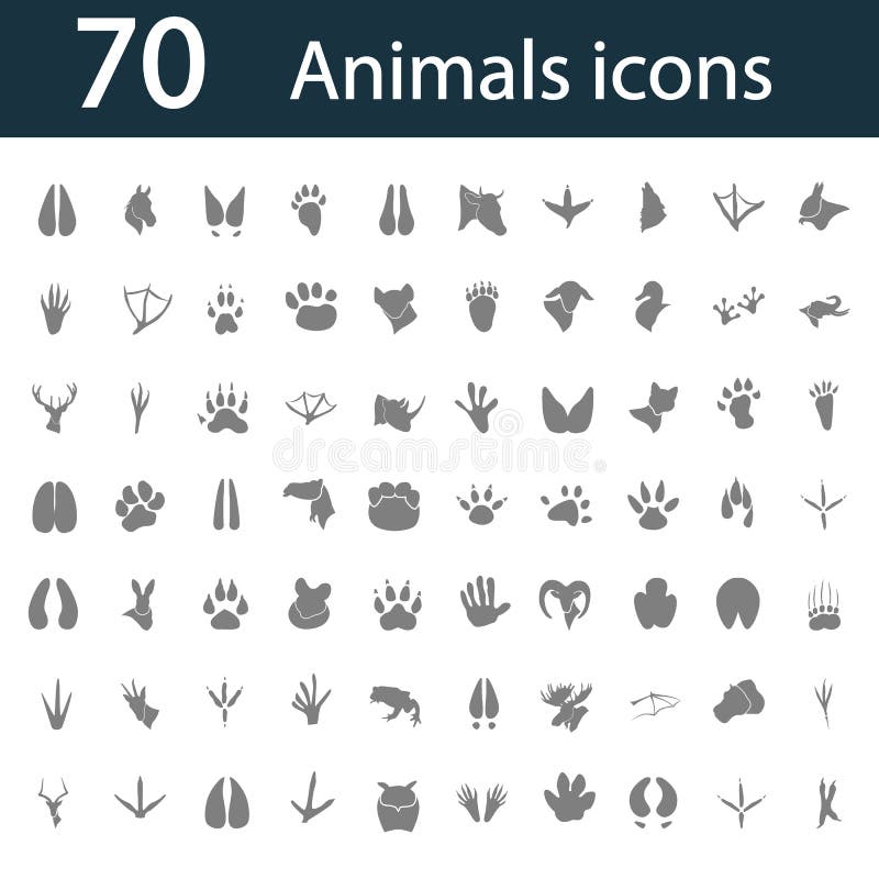 Set of Seventy Simple Animals Icons Stock Vector - Illustration of deer ...