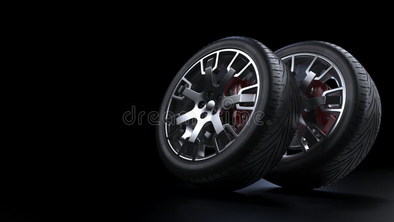 Set of Several Auto Wheels Side View Stock Illustration - Illustration ...