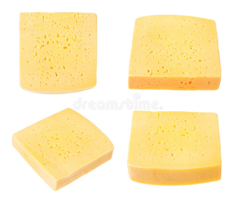 Set from Pieces of Yellow Medium-hard Swiss Cheese Stock Photo - Image ...
