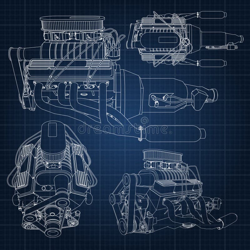 V8 Engine Blueprints