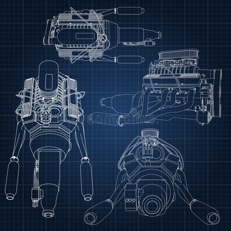 V8 Engine Blueprint Stock Illustrations – 59 V8 Engine Blueprint Stock ...
