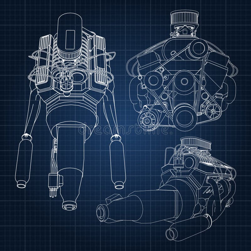 V8 Engine Blueprint Stock Illustrations – 59 V8 Engine Blueprint Stock ...
