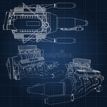 V8 Engine Blueprint Stock Illustrations – 59 V8 Engine Blueprint Stock ...