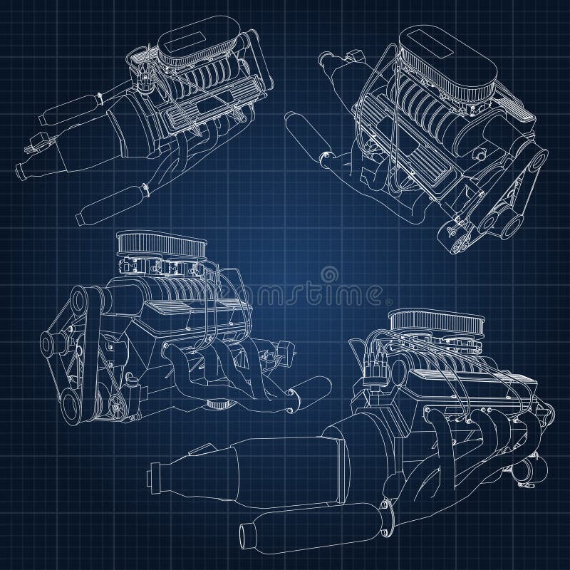 V8 Engine Blueprint Stock Illustrations – 59 V8 Engine Blueprint Stock ...