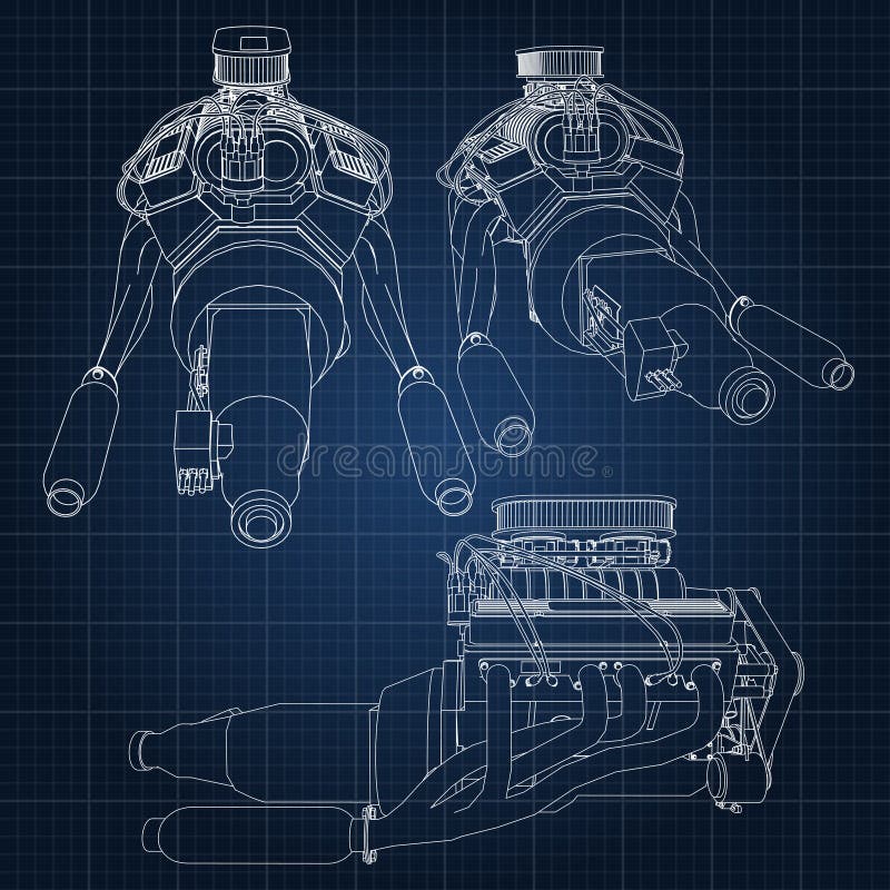 V8 Engine Blueprint Stock Illustrations – 59 V8 Engine Blueprint Stock ...