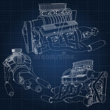 V8 Engine Blueprint Stock Illustrations – 59 V8 Engine Blueprint Stock ...