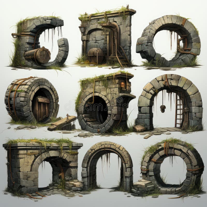 A Set of Sewers or Round Stone Tunnels that are Next To Each Other ...