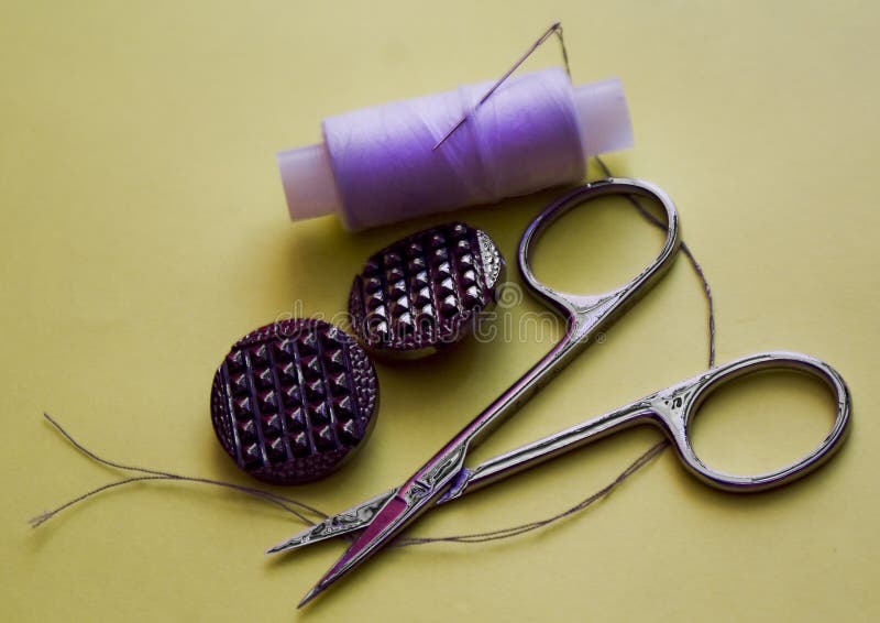 Set for sewing stock photo. Image of lilac, sewing, fashion - 11969274