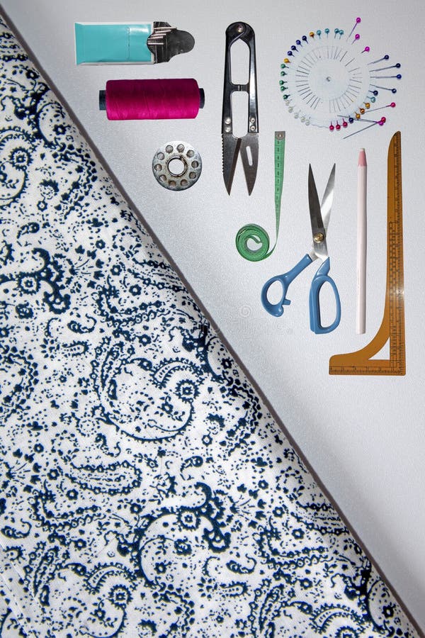 Set from Sewing Accessories Stock Image - Image of roll, material ...