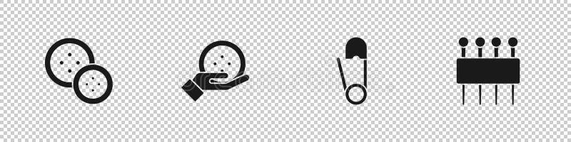 Set Sewing Button, , Safety Pin and Needle for Sewing Icon. Vector ...