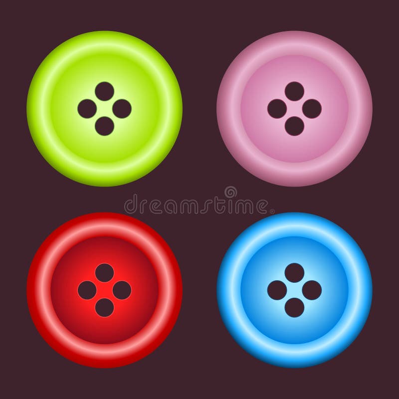 Set of Realistic Clothing Buttons Stock Vector - Illustration of design ...